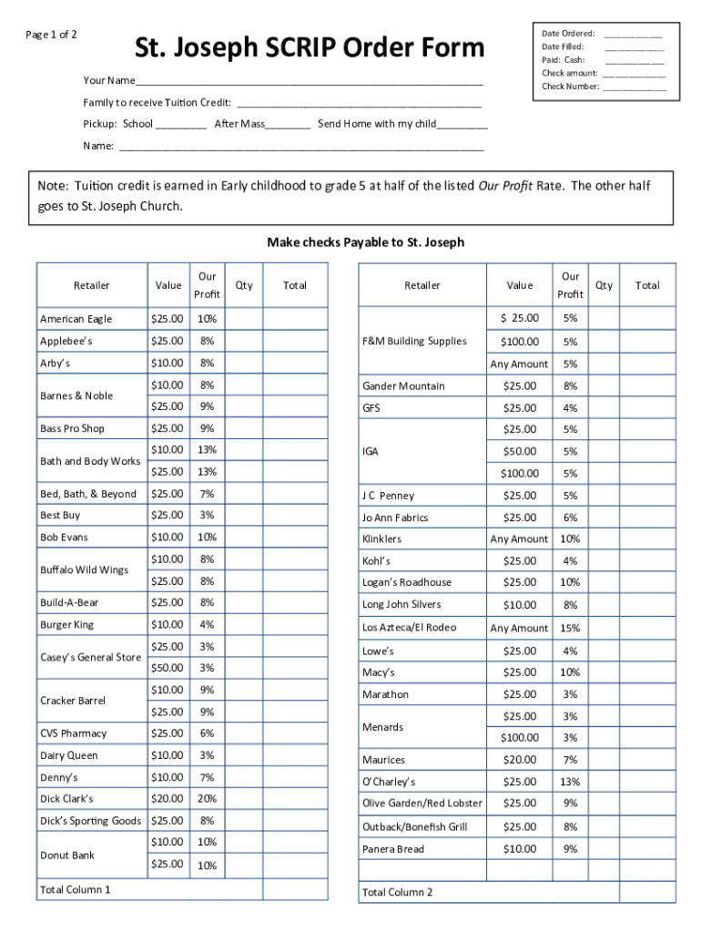 Fillable Online www.pdffiller.com476603935--St-Joseph-SCRIPFillable ...