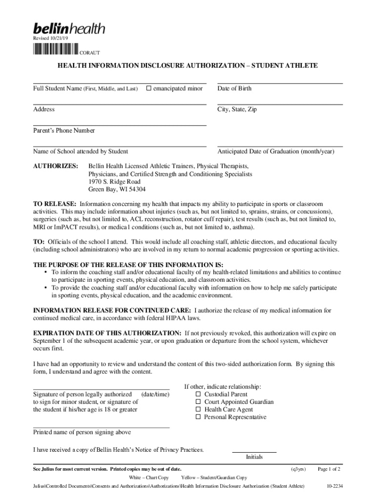 Bellin Health Hipaa Form - Fill and Sign Printable Template Online US ...
