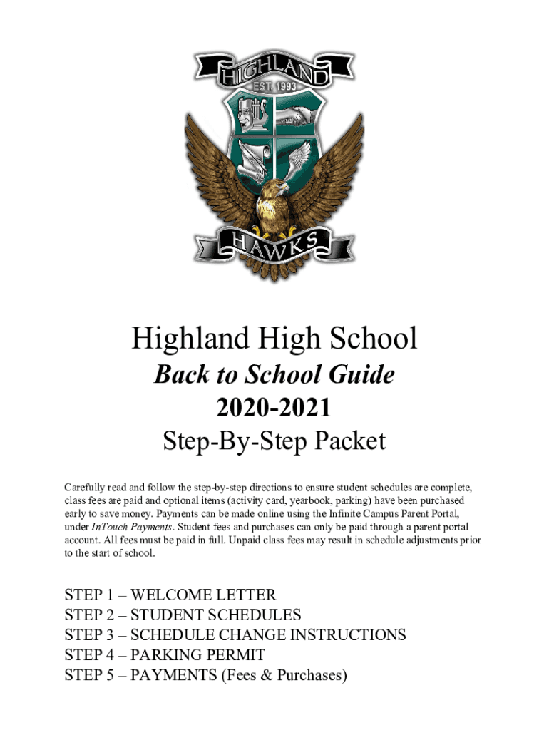 Fillable Online H i ghl a nd H i gh S c hool Fax Email Print - pdfFiller