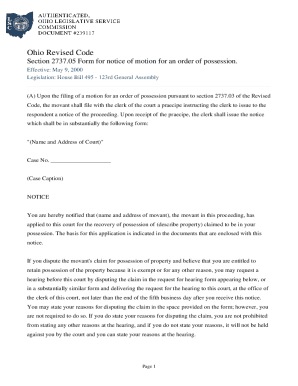Fillable Online codes ohio Ohio Revised Code - Section 2737.05 Form for ...