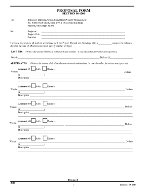 Fillable Online PROPOSAL FORM Fax Email Print - pdfFiller