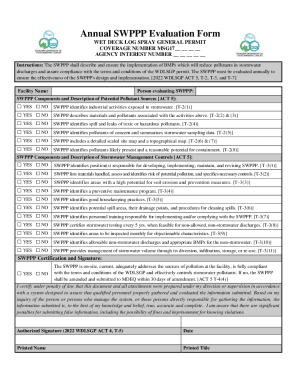 Fillable Online Annual SWPPP Evaluation Form Fax Email Print - pdfFiller