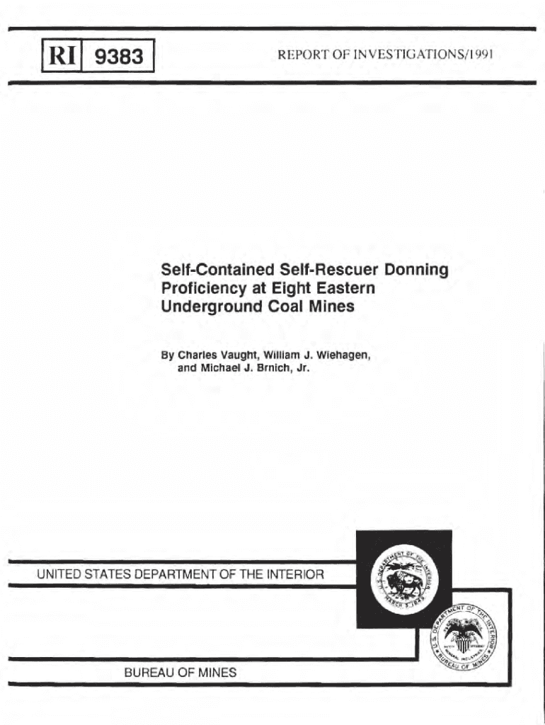 Fillable Online Self-Contained Self-Rescuer Donning Proficiency at ...