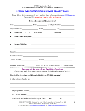 SPECIAL EVENT NOTIFICATION REQUEST Doc Template | pdfFiller