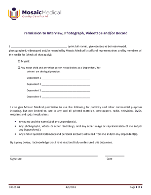 Fillable Online What to Include in a Video Consent FormFree TemplateRev ...
