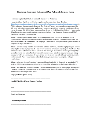 Fillable Online PDF Employer-Sponsored Retirement Plan Acknowledgement ...