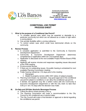 Fillable Online CONDITIONAL USE PERMIT PROCESS SHEET - losbanos.org Fax ...