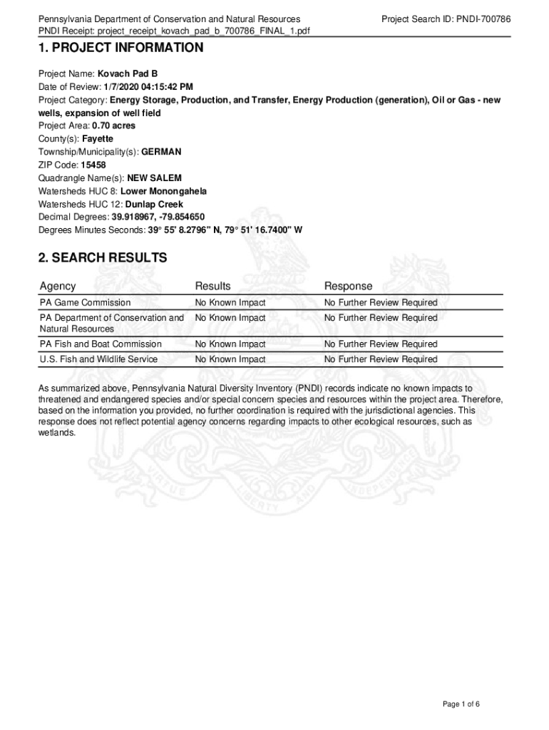 Fillable Online Kovach Pad B. Environmental Review Receipt Fax Email ...