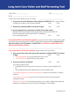 Fillable Online Long-term Care Visitor and Staff Screening Tool Fax ...