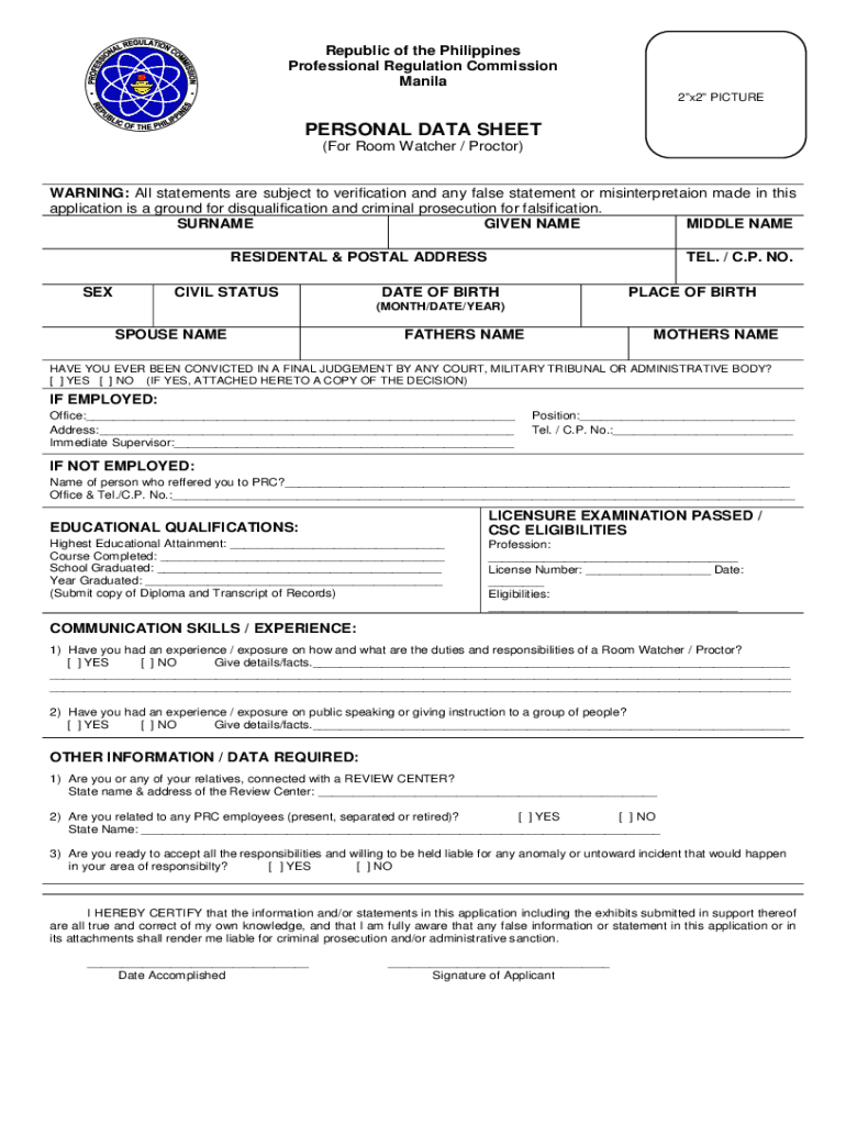 Fillable Online cityofsanfernando gov www.coursehero.comPERSONAL-DATA-SHEETpdfPERSONAL DATA ...