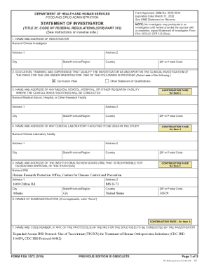 Fillable Online FORM FDA 1572 Fax Email Print - pdfFiller