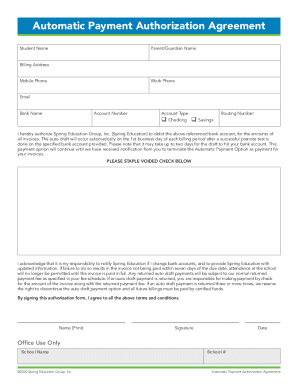 Fillable Online www.lawinsider.comclauseautomatic-paymentAUTOMATIC PAYMENT AUTHORIZATION ...