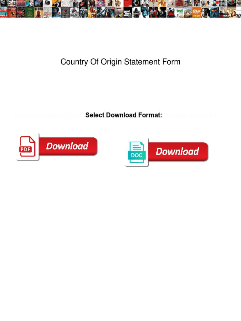 Fillable Online Country Of Origin Statement Form. Country Of Origin ...