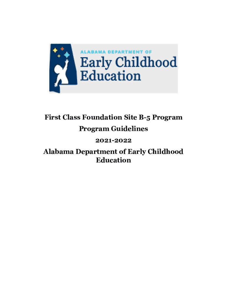 Fillable Online children alabama First Class Foundations Birth5Early ...