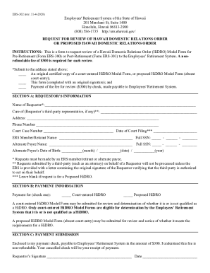 Fillable Online ers ehawaii Employees' Retirement System of the State of Hawaii 201 Merchant ...