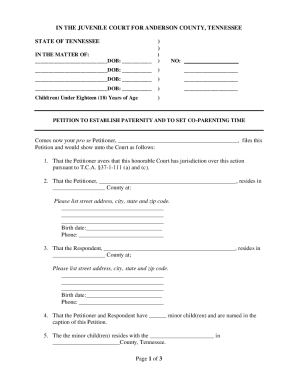 Fillable Online www.tncourts.govdocsformsIN THE JUVENILE COURT OF ...