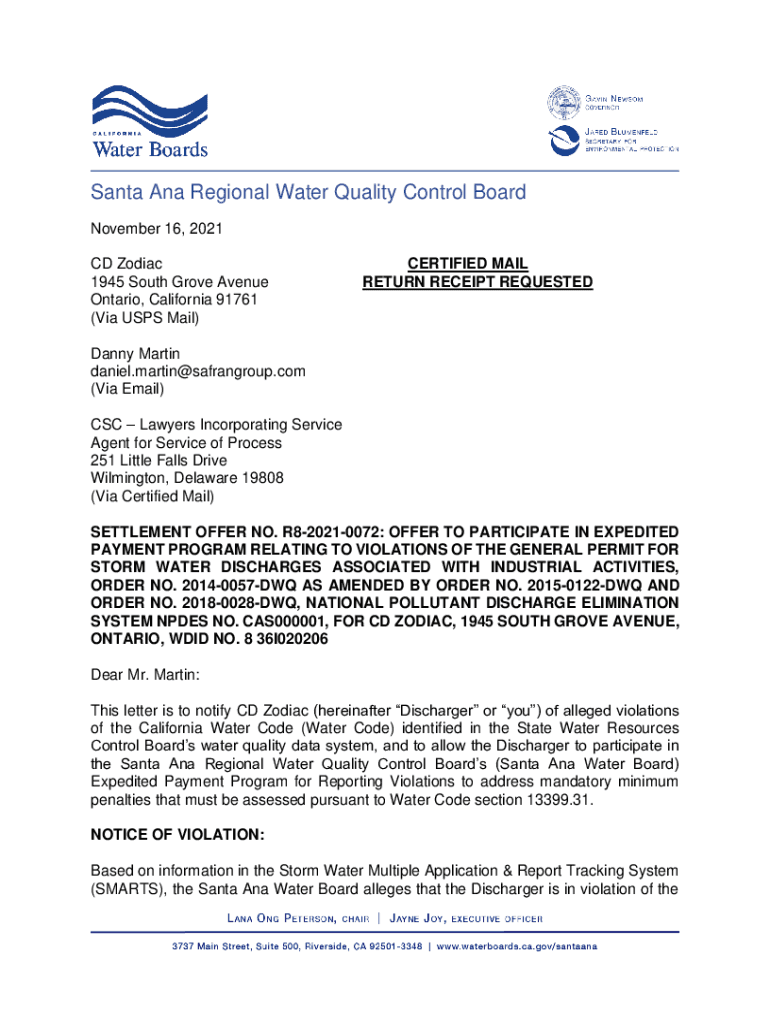 Fillable Online www.waterboards.ca.govsantaanaSanta Ana Regional Water Quality Control Board ...
