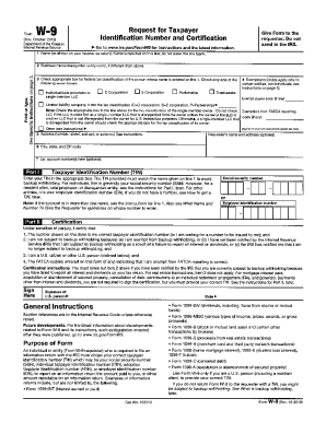 Fillable Online Form W-9 (Rev. October 2018) - IRS tax formsFill - Free ...