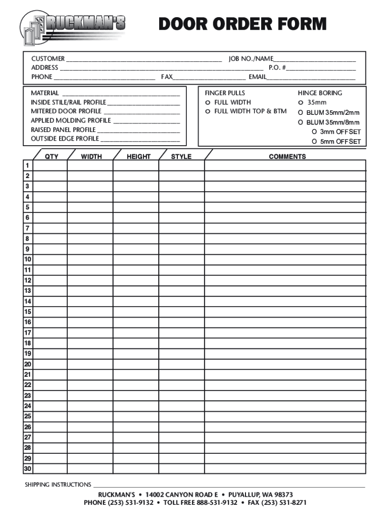 Fillable Online A Closer look at your Cabinet Doors and products. Fax Email Print - pdfFiller