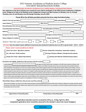 Fillable Online Student Forms - MJC Fax Email Print - pdfFiller