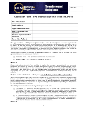 Application for use of UAS Doc Template | pdfFiller