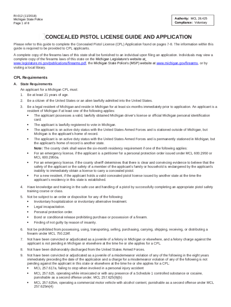 Fill - Free CONCEALED PISTOL LICENSE GUIDE AND APPLICATION ... Doc ...