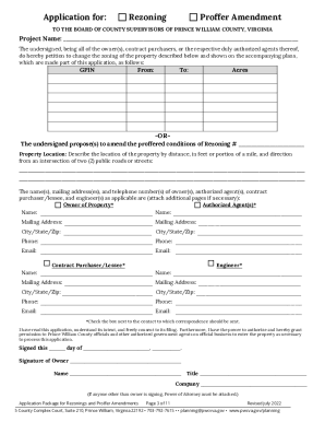 Fillable Online Prince William County Planning Office Application ...