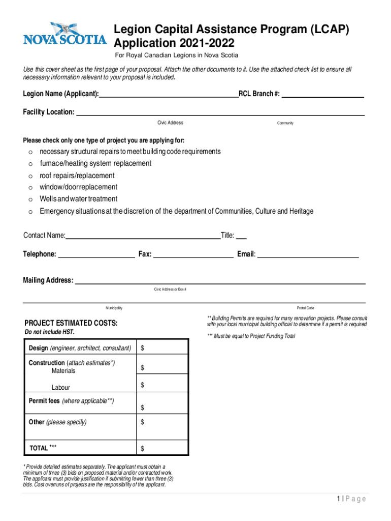 Fillable Online Legion Capital Assistance Program (LCAP) Application 2022-2023 Fax Email Print ...