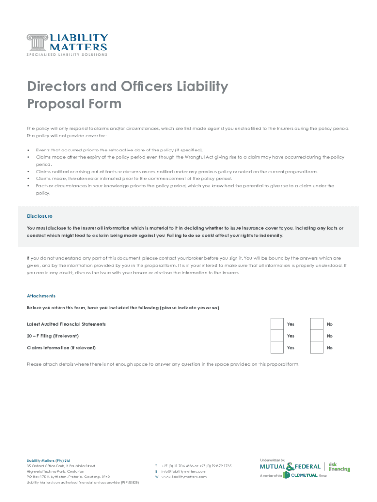 Fillable Online www.liabilitymatters.co.zawp-contentuploadsDirectors ...