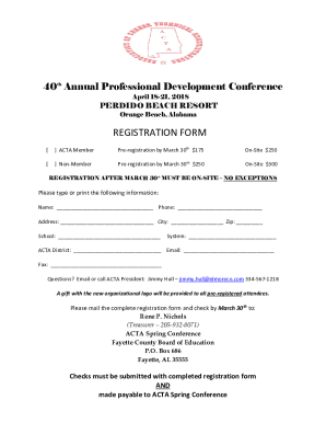 Fillable Online 43rd Annual Professional Development Conference ...