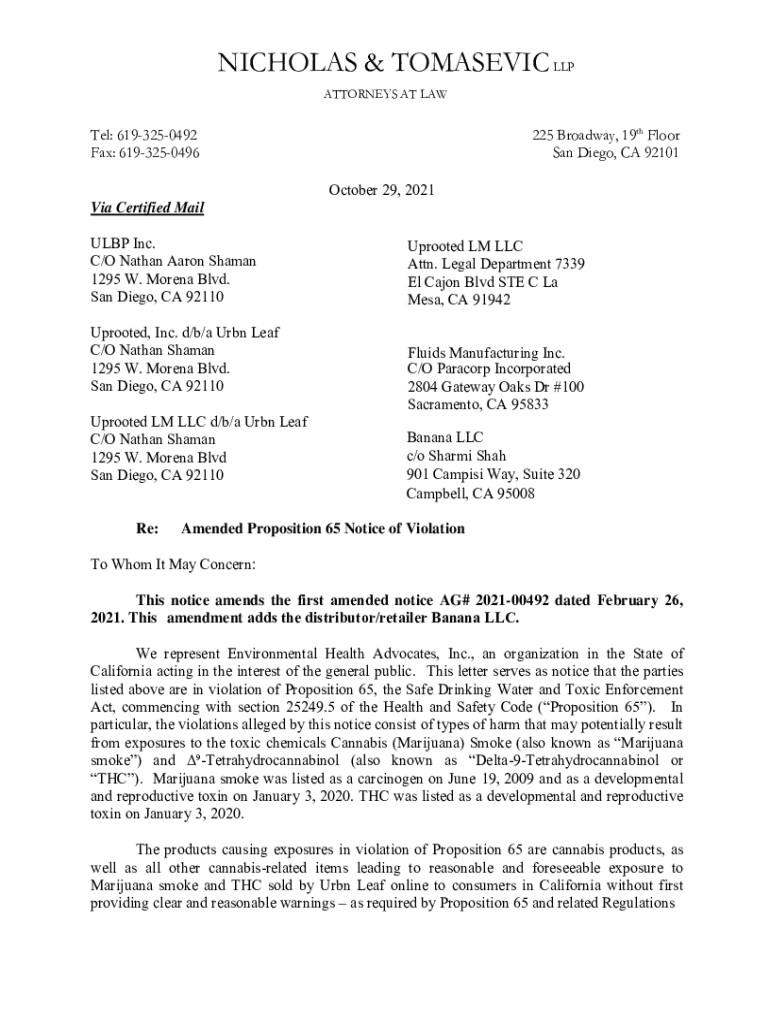 Fillable Online oag ca oag.ca.gov system files60-DAY NOTICE OF V ...