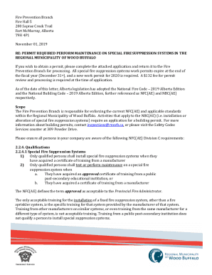 Fillable Online Fire Suppression System Annual Work Permit Package Fax ...