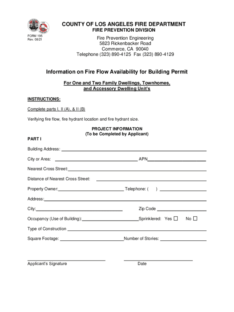 Fillable Online fire lacounty Fire Development ServicesLos Angeles Fire Department Fax Email ...