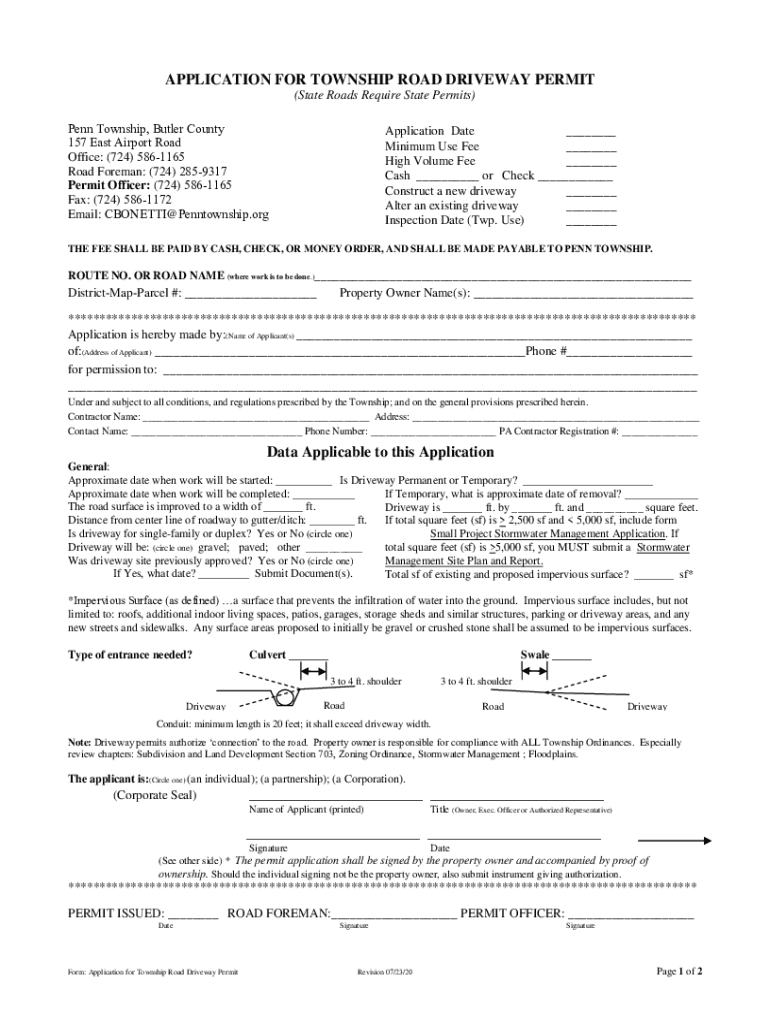 Fillable Online img1.wsimg.comblobbygoAPPLICATION FOR TOWNSHIP ROAD ...