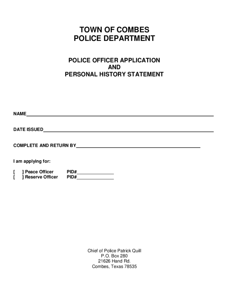 Fillable Online www.townofcombes.com wp-content uploadsTOWN OF COMBES ...