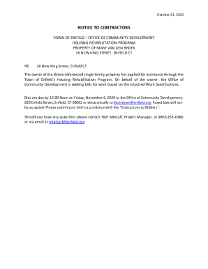 Fillable Online NOTICE TO CONTRACTORS - Connecticut Fax Email Print ...