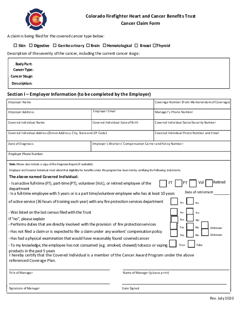 Fillable Online www.cfhtrust.com03/16/22-Cancer-Claim-Form ...