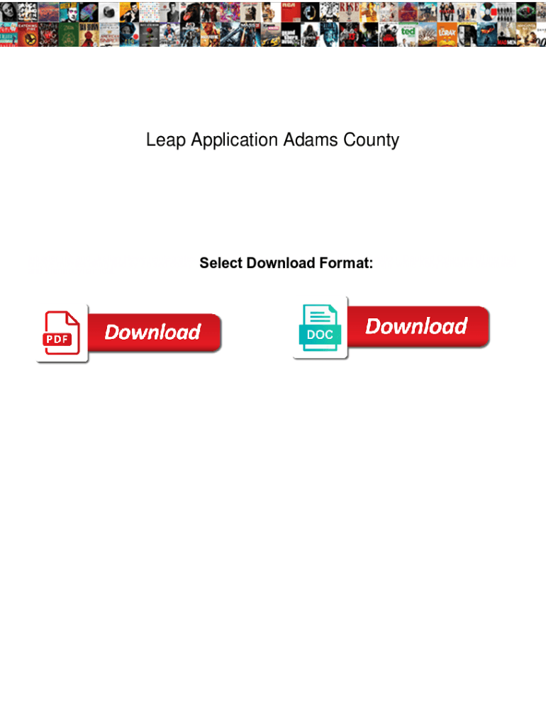 Fillable Online Leap Application Adams County. Leap Application Adams County teenager Fax Email ...