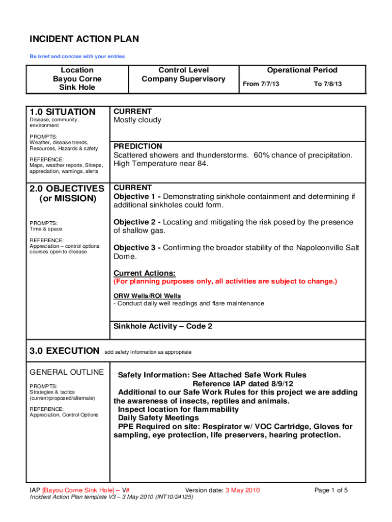Fillable Online Dnr Louisiana Emergency Management Form Incident