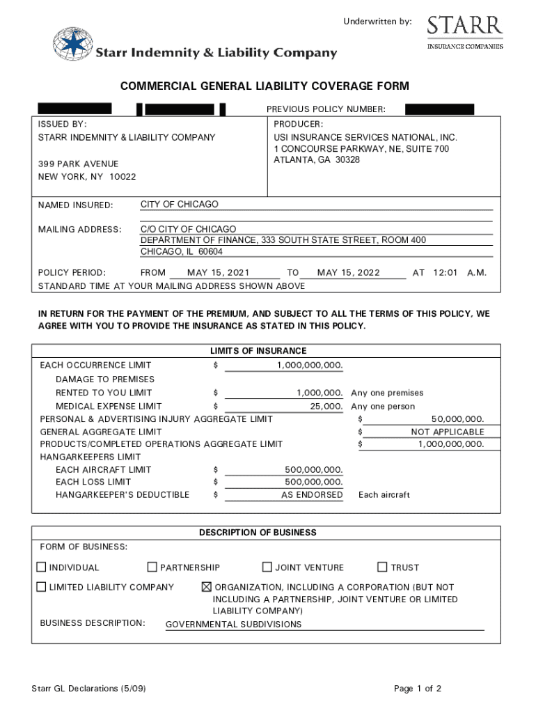 Fillable Online ogs.ny.govspc-exhibit-10COMMERCIAL GENERAL LIABILITY ...