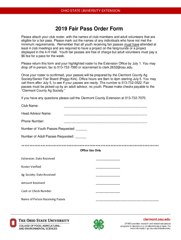Fillable Online clermont osu www.buckeyelink.osu.edutaskallPass/No Pass ...