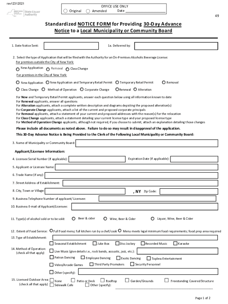 Fillable Online sla ny www.businesslicenses.comLicensesNYStandardized ...
