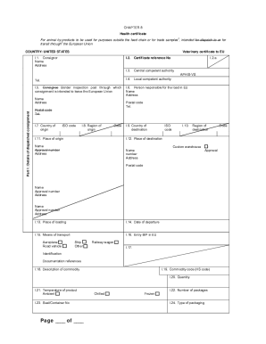 Fillable Online CHAPTER 8 Health Certificate For Animal By-products To Be Used For ... Fax Email ...