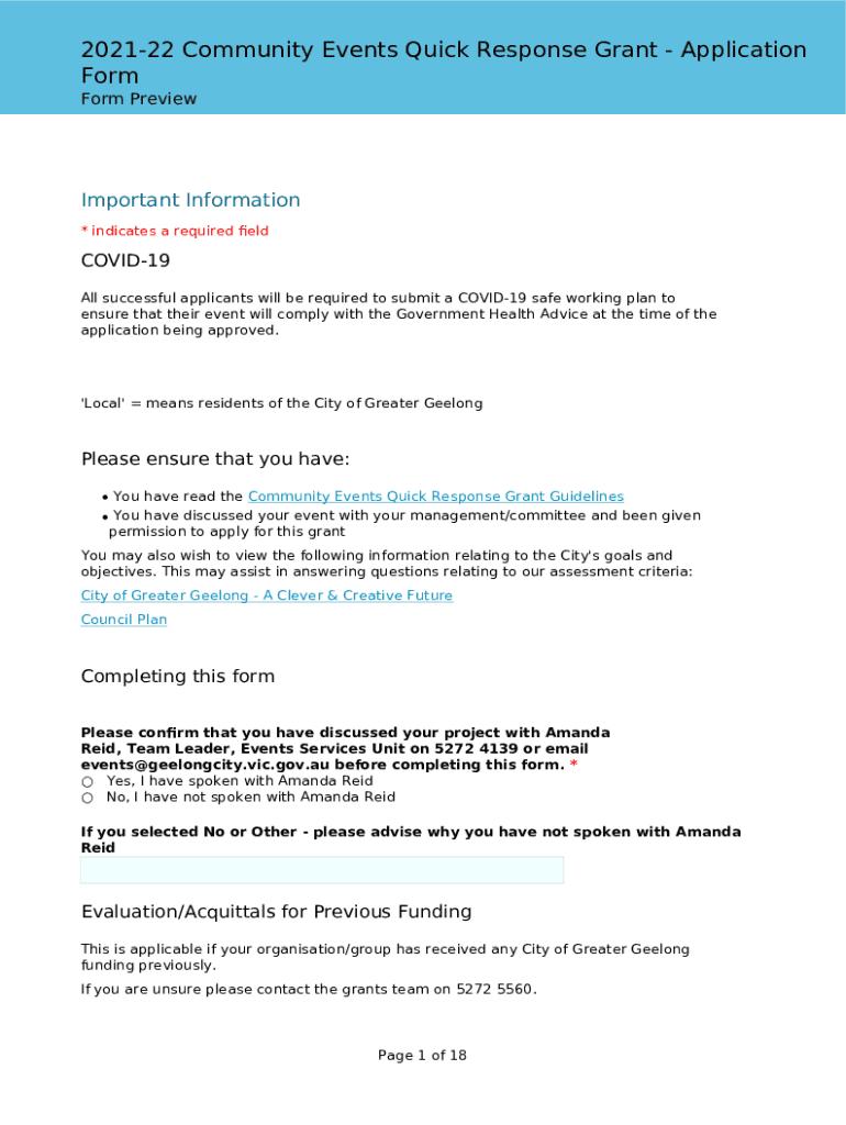 Fillable Online Form 'Local' means residents of the City of Greater ...