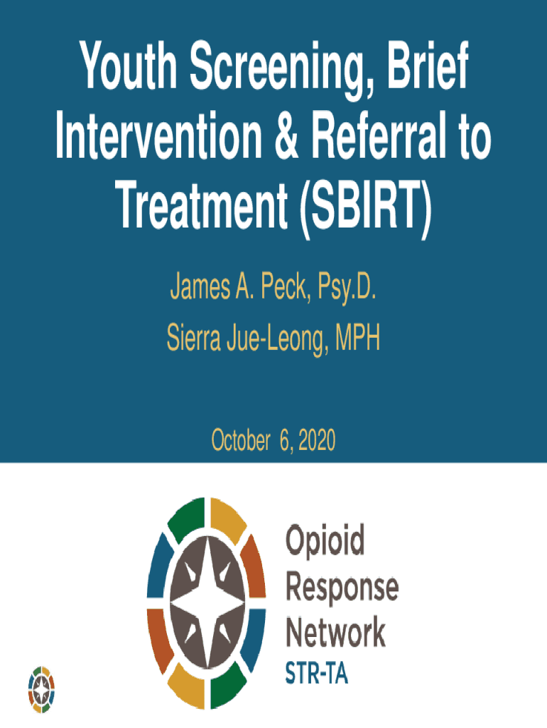 Fillable Online Screening, Brief Intervention and Referral to ...