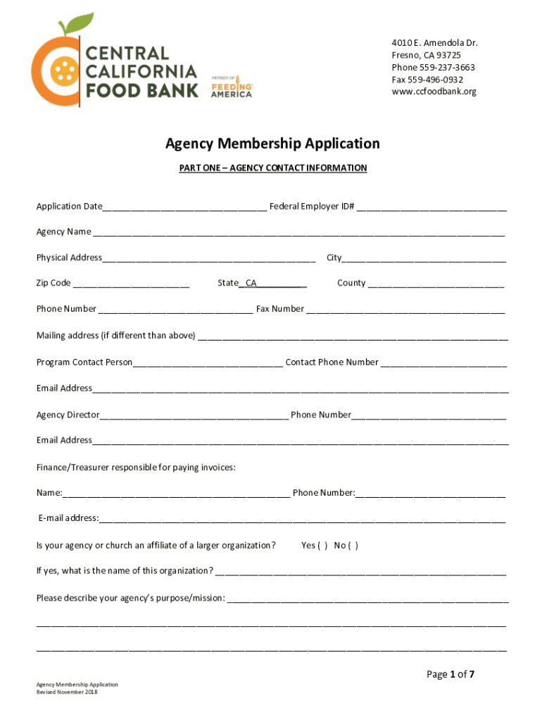 Fillable Online COMMUNITY FOOD BANK Fax Email Print - pdfFiller