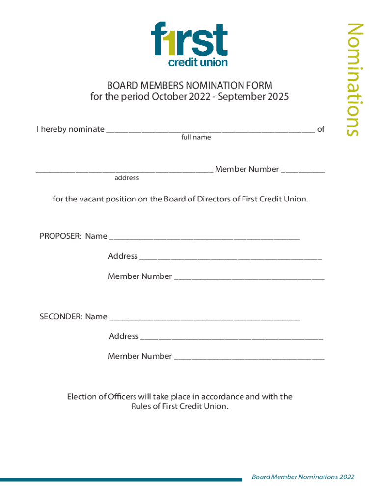 Fillable Online board.orgnominateMember Nomination FormBoard.org Fax ...