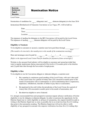 Fillable Online www.buysampleforms.comelection-nomination-formElection ...