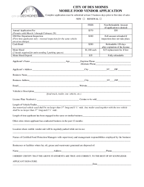 Fillable Online CITY OF DES MOINES TRANSIENT MERCHANT APPLICATION (NON ...