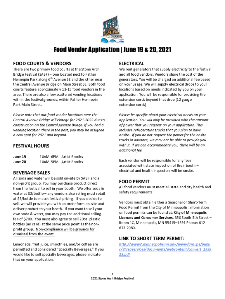 Fillable Online Food Vendor Application Form TemplateJotform Fax Email ...
